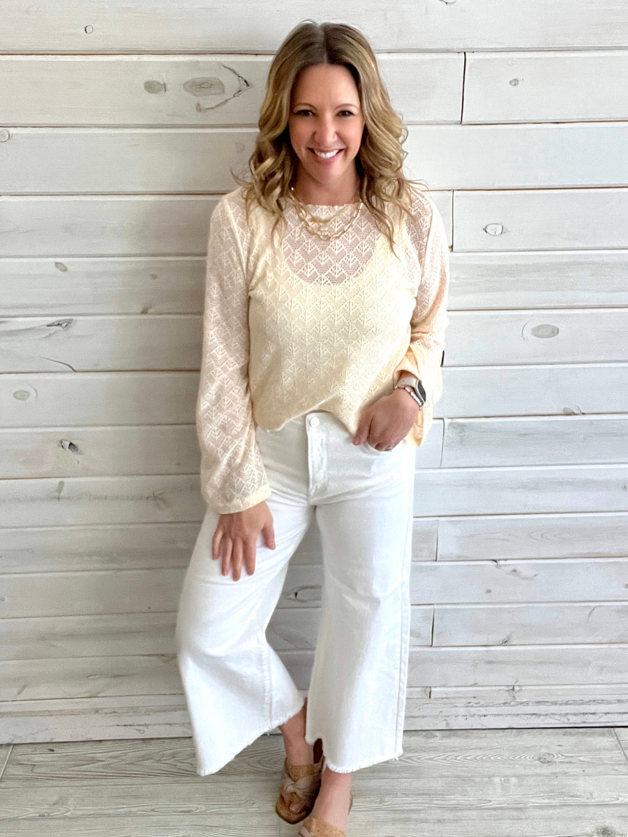 Ivory Lace Top – Board and Batten Boutique
