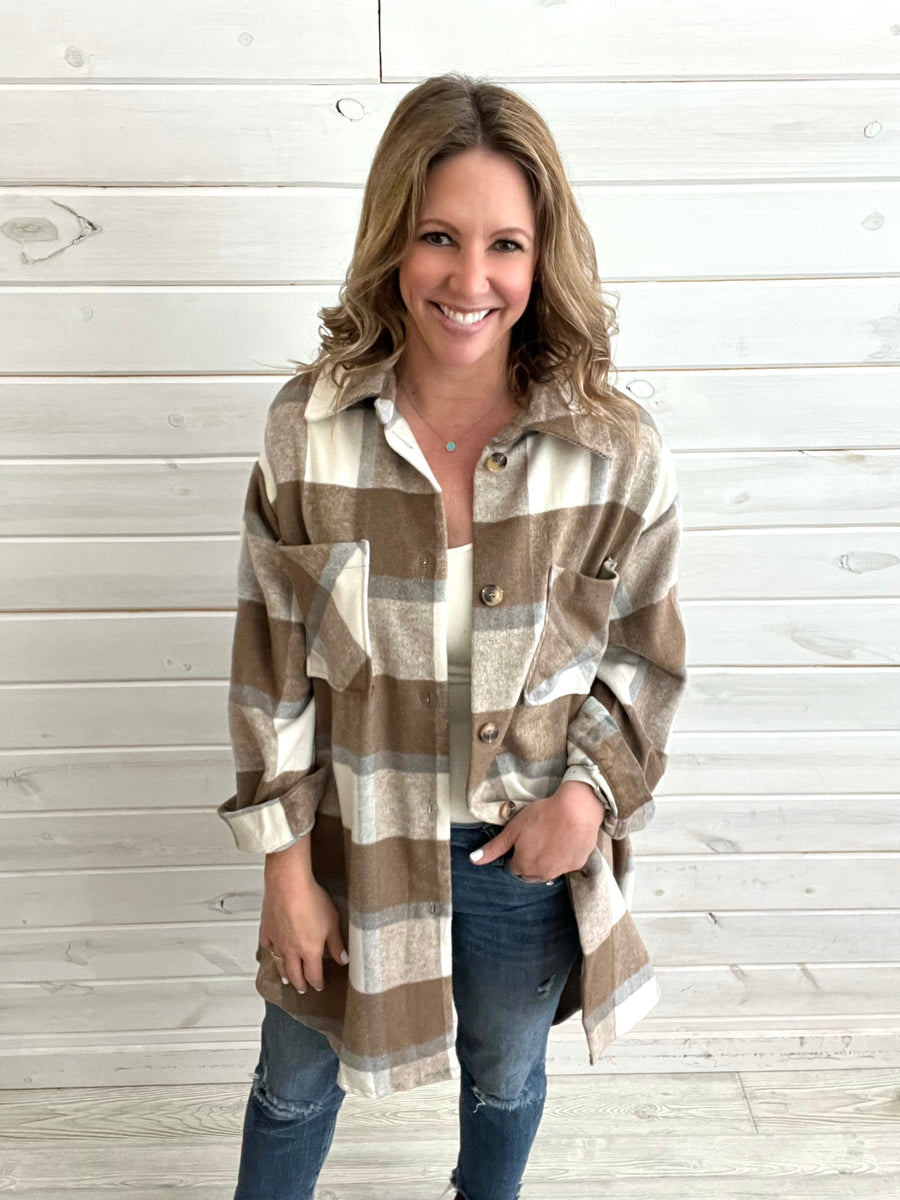Brown Plaid Long Jacket – Board and Batten Boutique